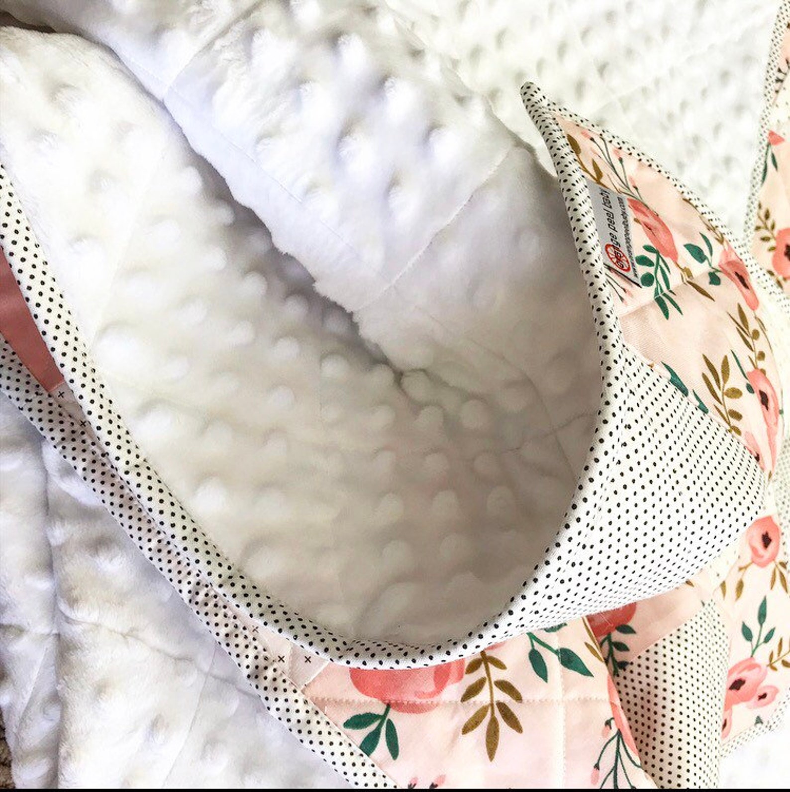 Large Pink Poppies Minky Baby Quilt KIT - Etsy