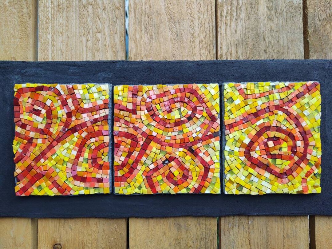 Heat Wave Smalti Mosaic Triptych - Etsy