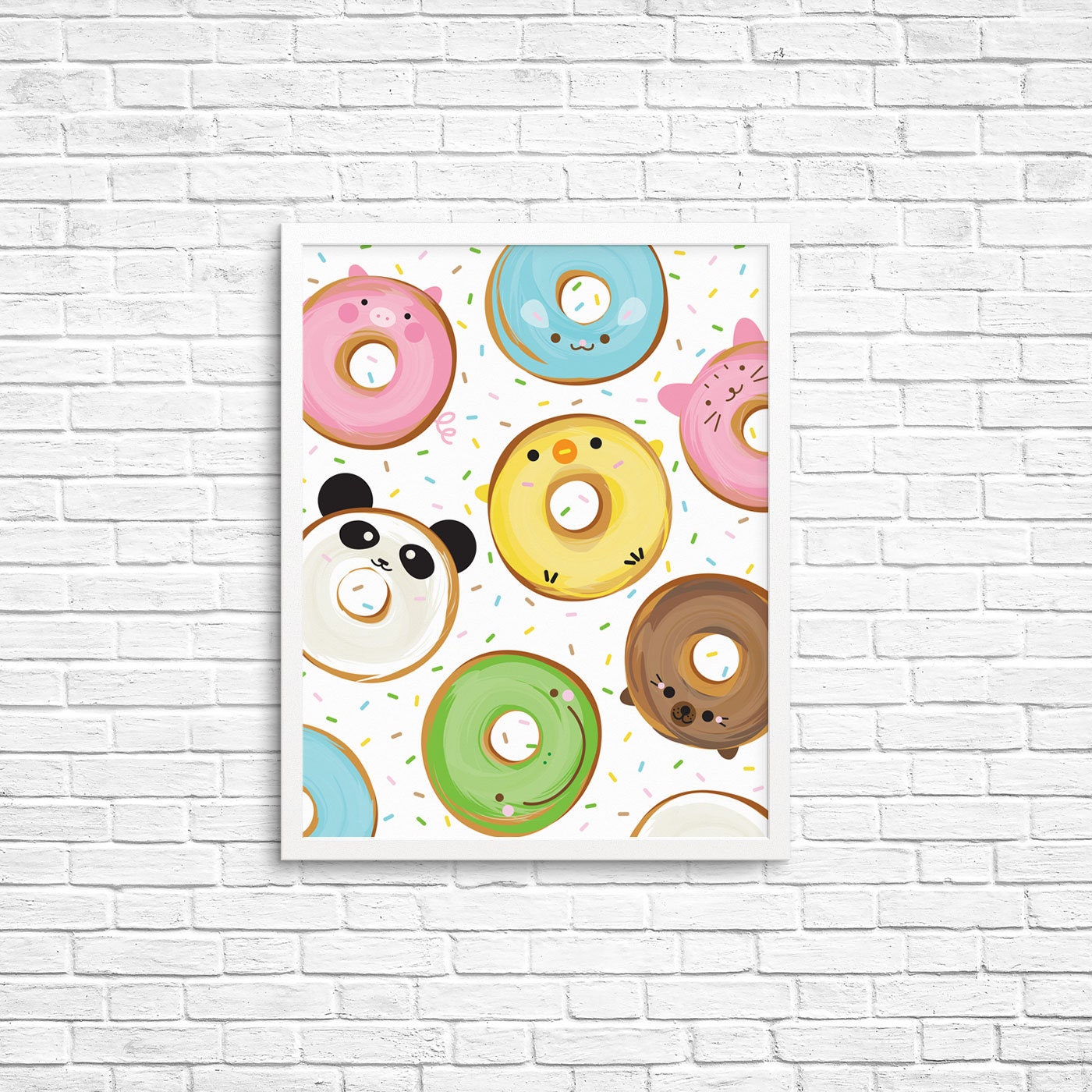 Cute Kawaii Animal Donuts Print - Etsy