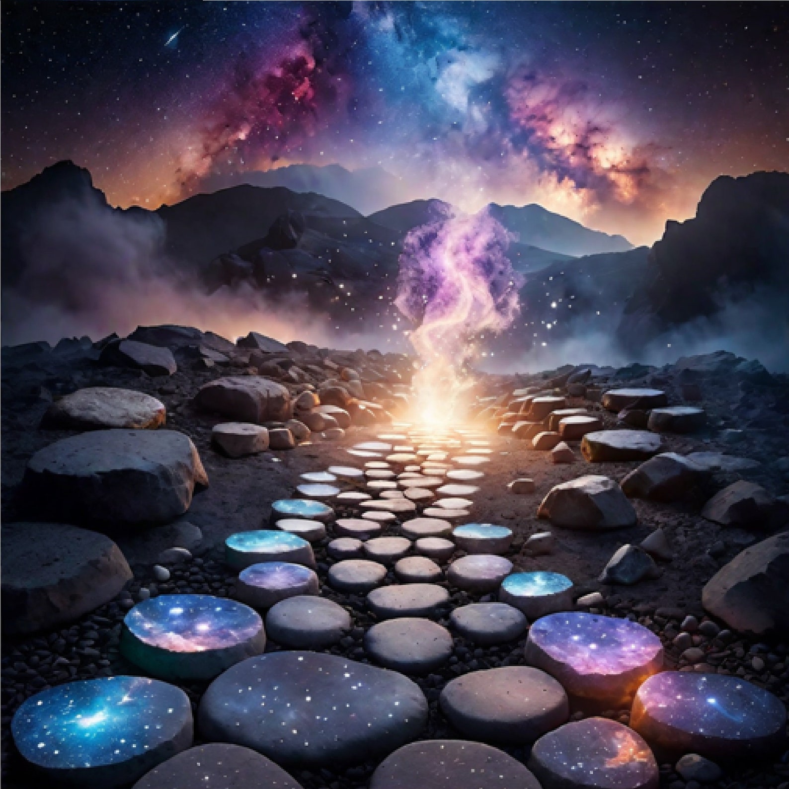 Galaxy Walkway With Smoke Ai Art - Etsy