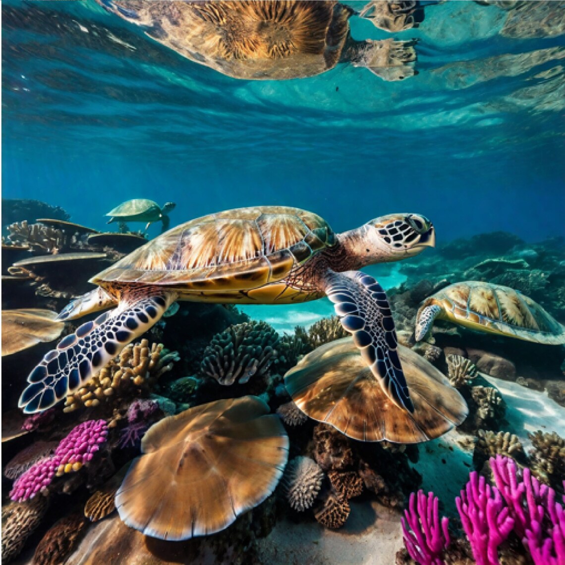 Under Sea Turtle Ai Art - Etsy