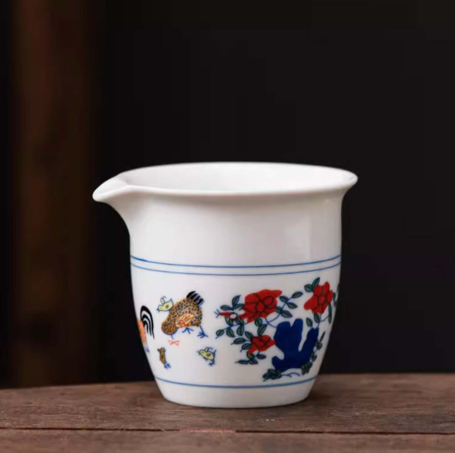 Porcelain Gaiwan With Ming Dynasty Antique Style Chicken Drawing, 140ml ...