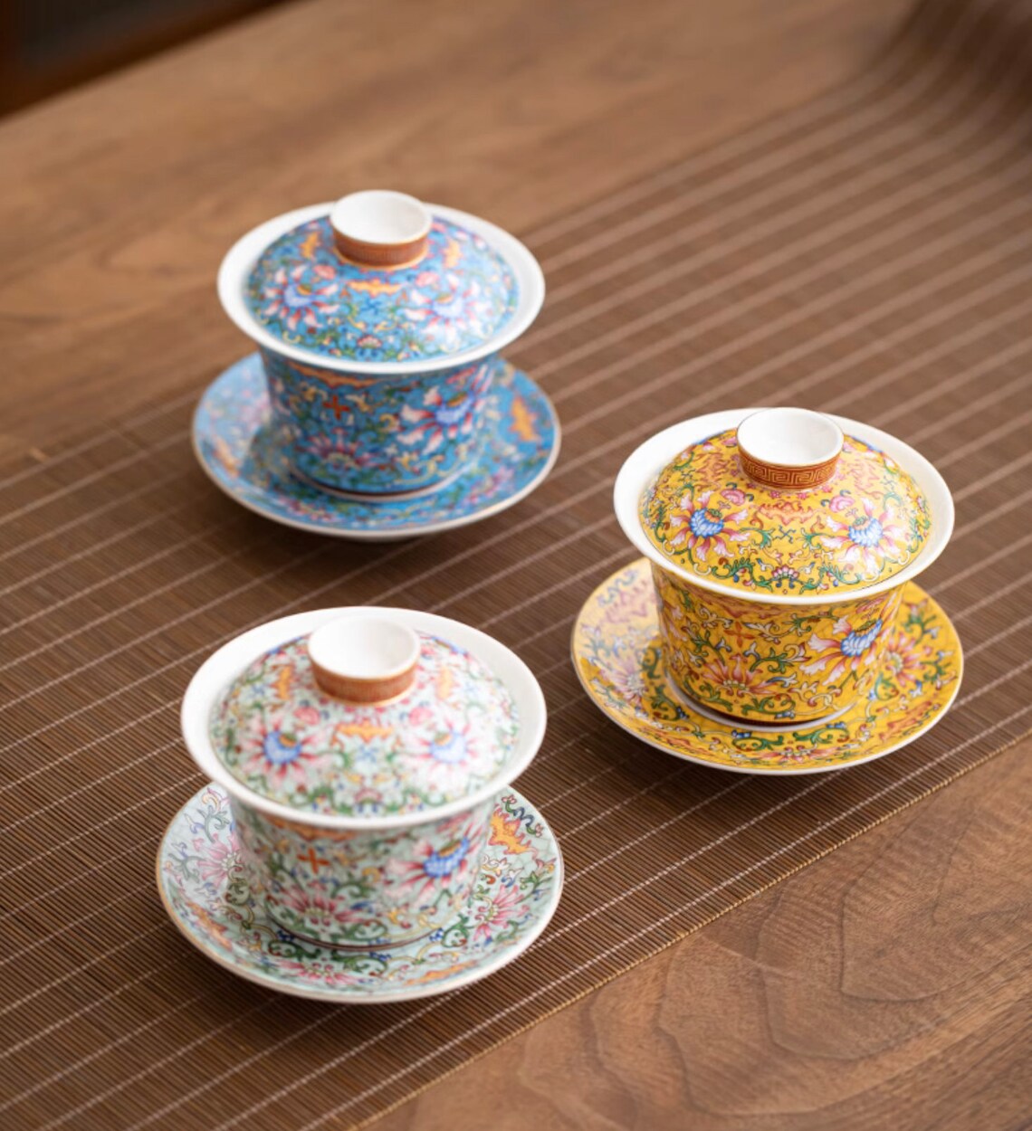 Porcelain Gaiwan With Flower Drawing, 160ml, Sancai Bowl - Etsy