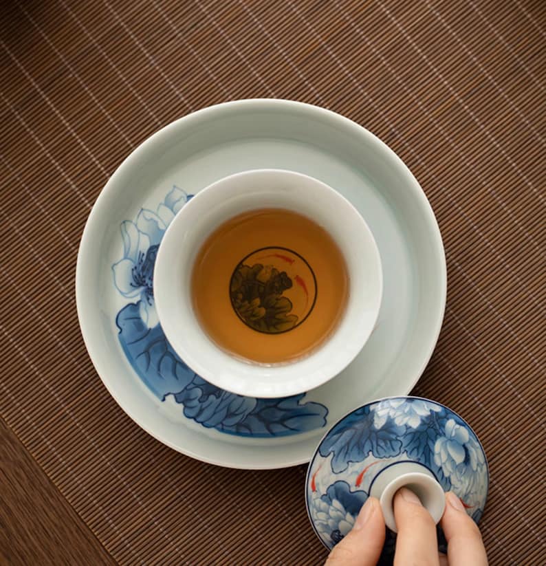 Porcelain Gaiwan With Hand Drawing, 130ml, Sancai Bowl, Gong Dao Bei ...