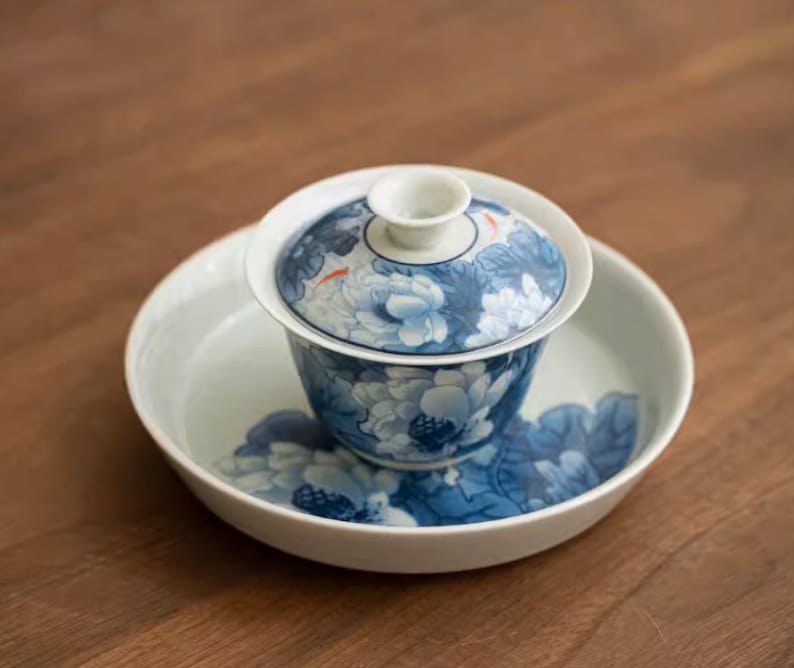 Porcelain Gaiwan With Hand Drawing, 130ml, Sancai Bowl, Gong Dao Bei ...