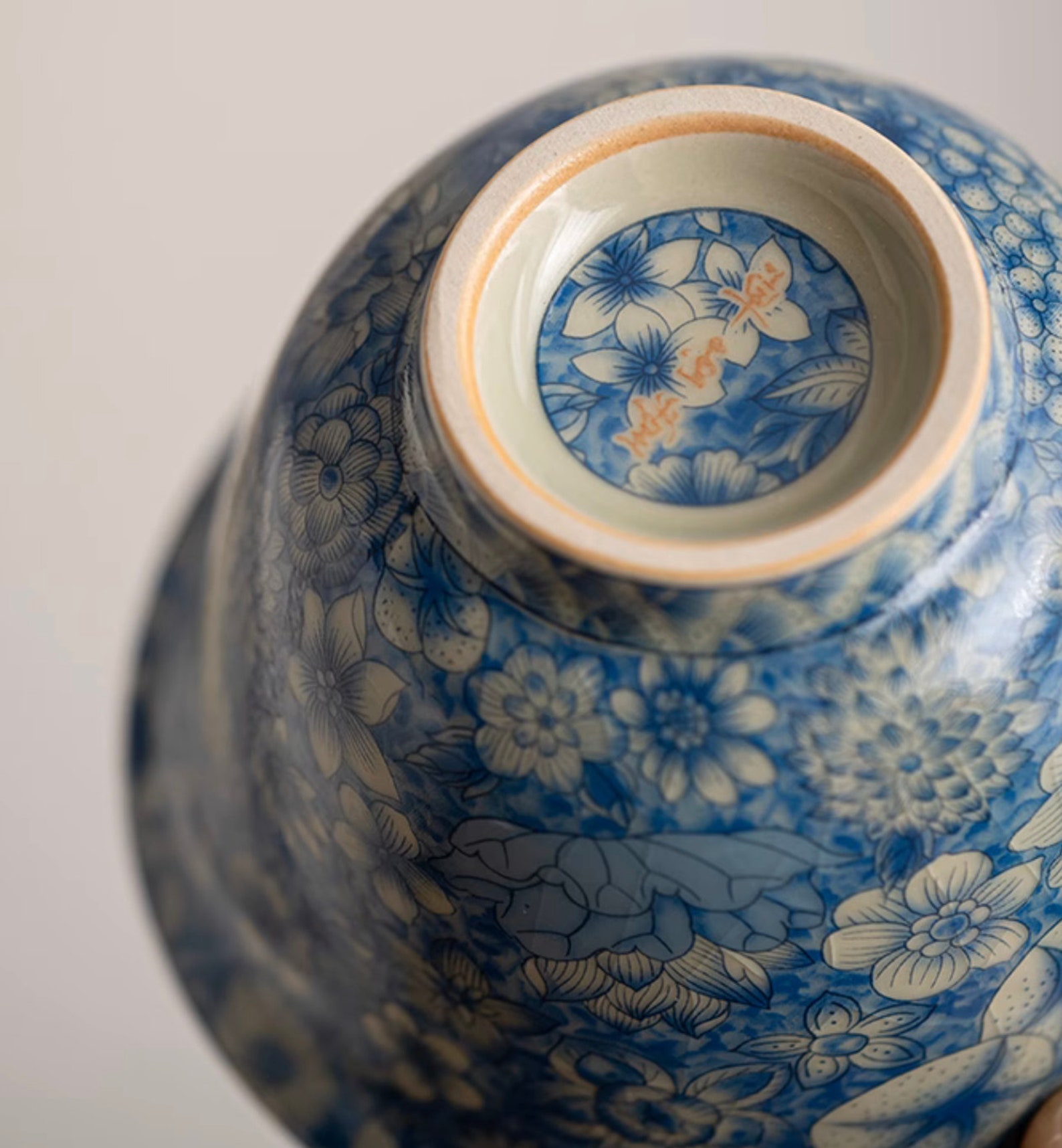 Porcelain Gaiwan With Blue Flower Drawing, 140ml, Sancai Bowl - Etsy