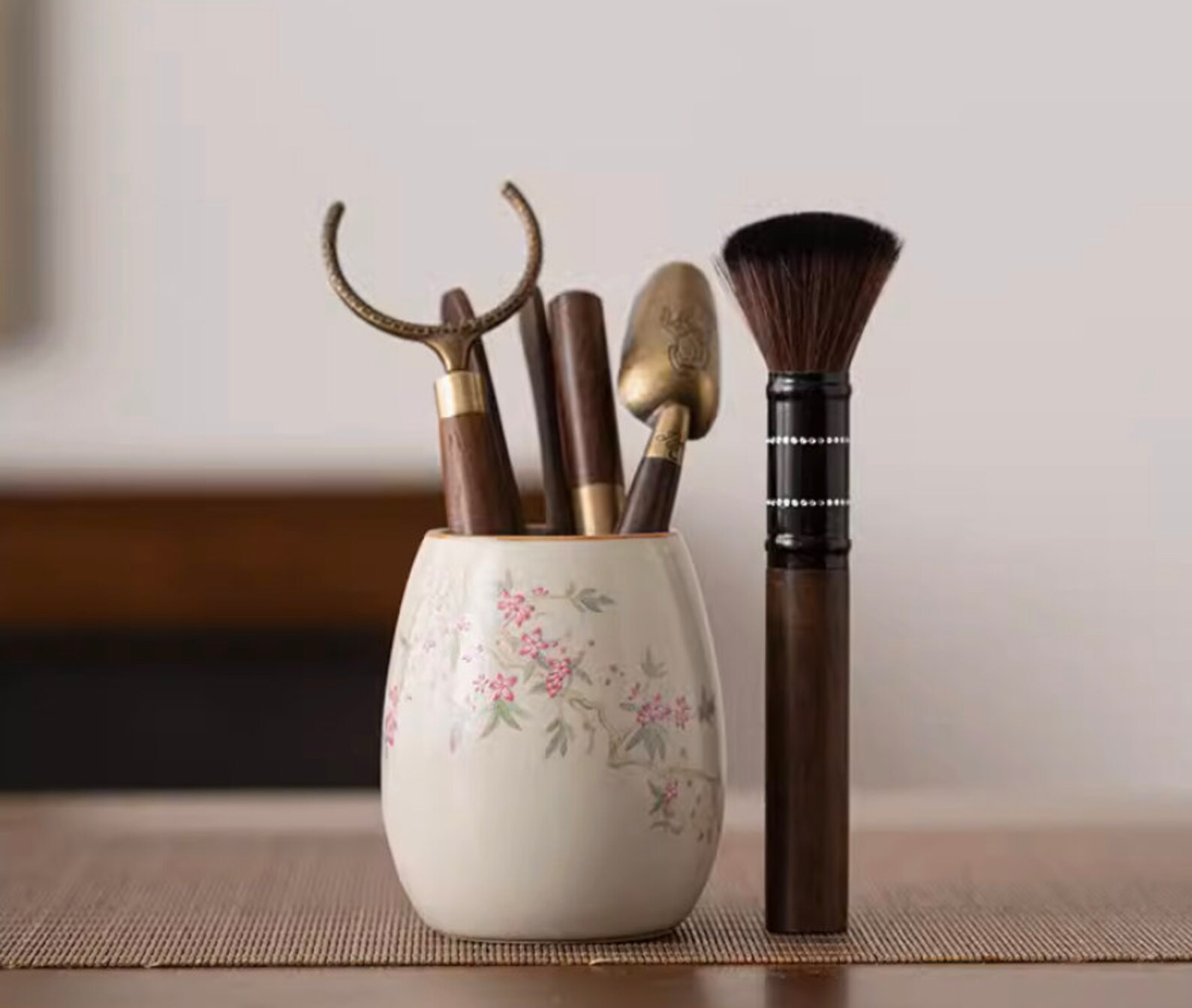 Chinese Kung Fu Tea Tools Set With Traditional Hand Drawn Ceramic ...