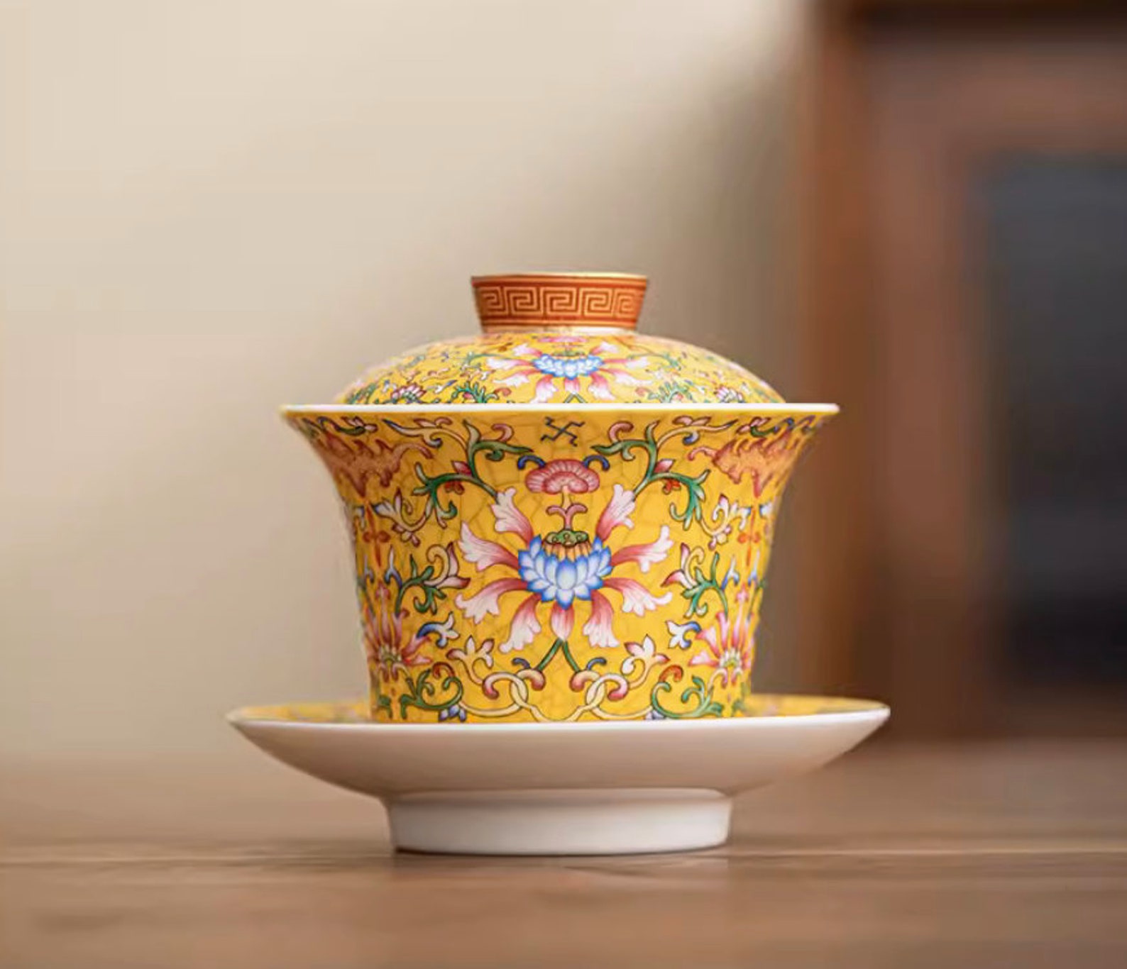 Porcelain Gaiwan With Flower Drawing, 160ml, Sancai Bowl - Etsy