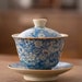 Porcelain Gaiwan With Blue Flower Drawing, 140ml, Sancai Bowl - Etsy