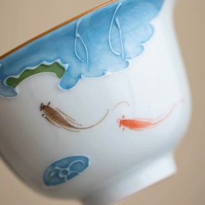 Porcelain Gaiwan With Hand Drawing, 140ml, Sancai Bowl, Gong Dao Bei ...