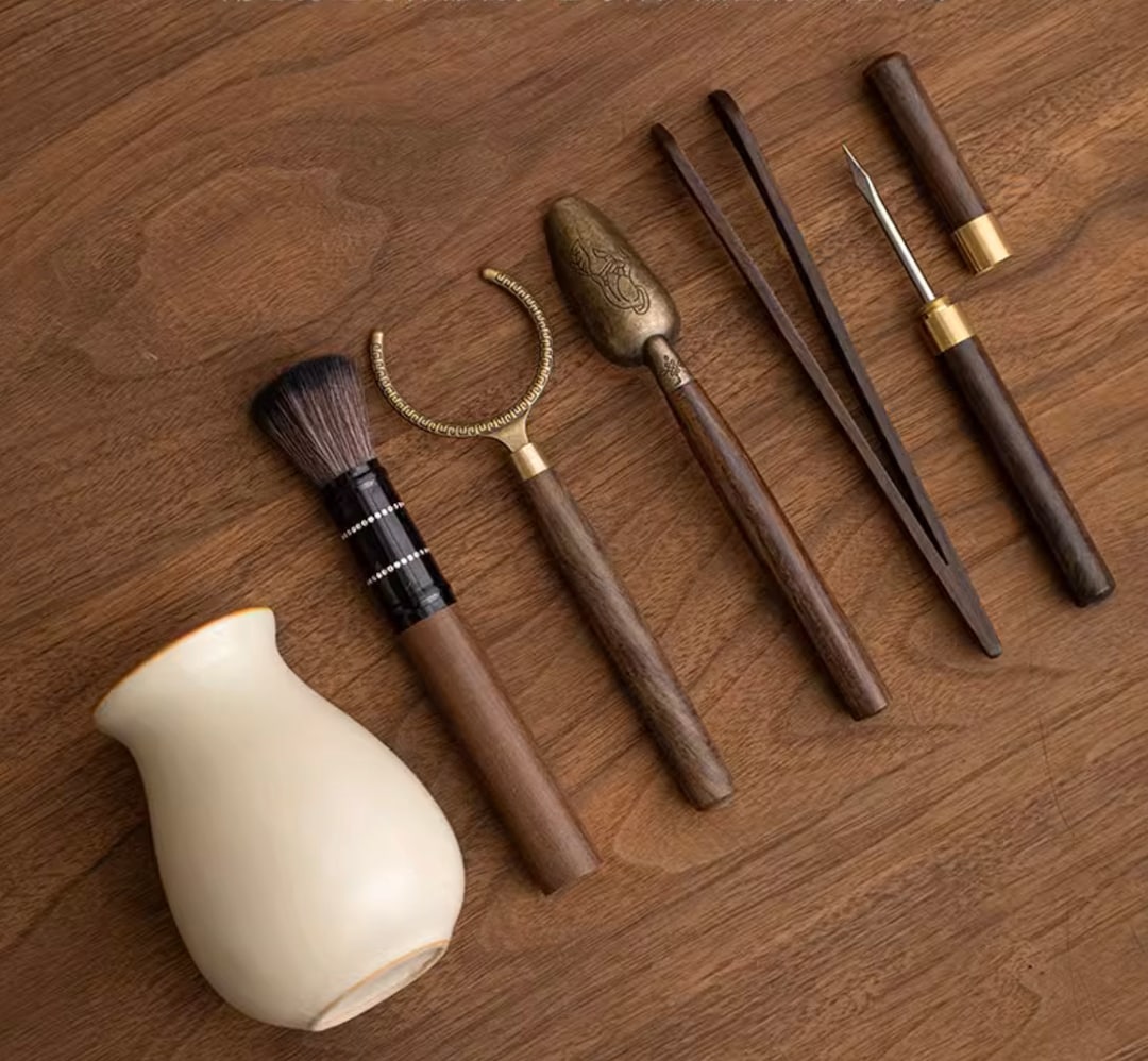 Chinese Kung Fu Tea Tools Set With Ceramic Holder , Set of Six - Etsy