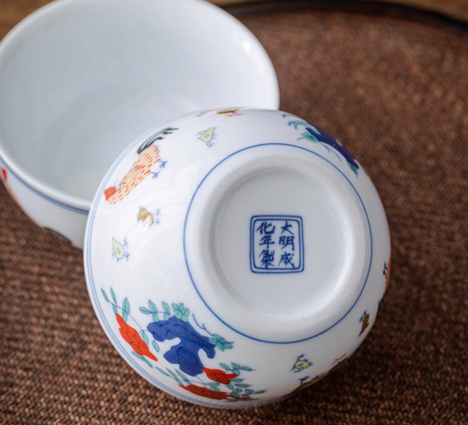 Porcelain Gaiwan With Ming Dynasty Antique Style Chicken Drawing, 140ml ...