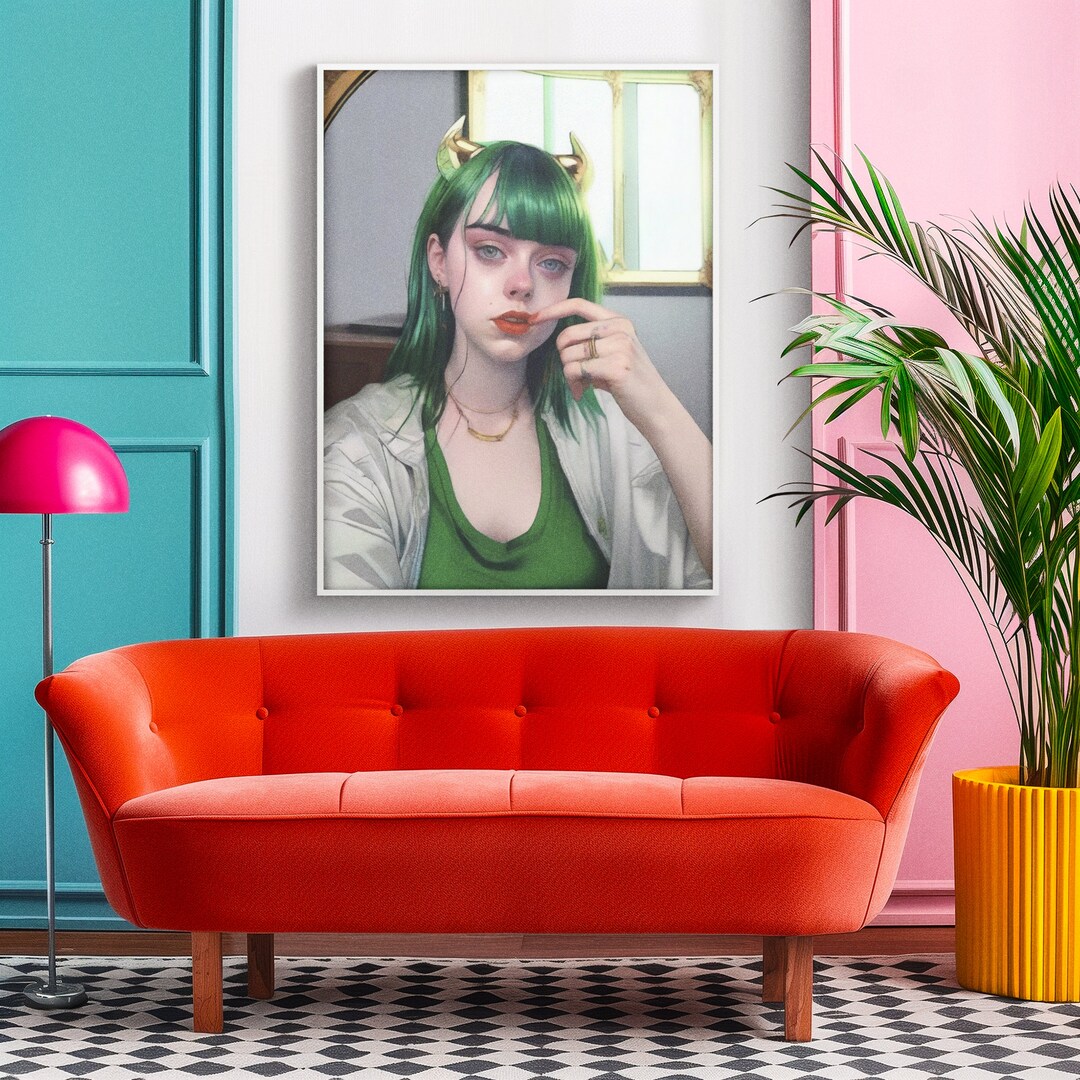 Billie Eilish Fan Canvas Celebrity Art Gift Canvas Paint Contemporary ...