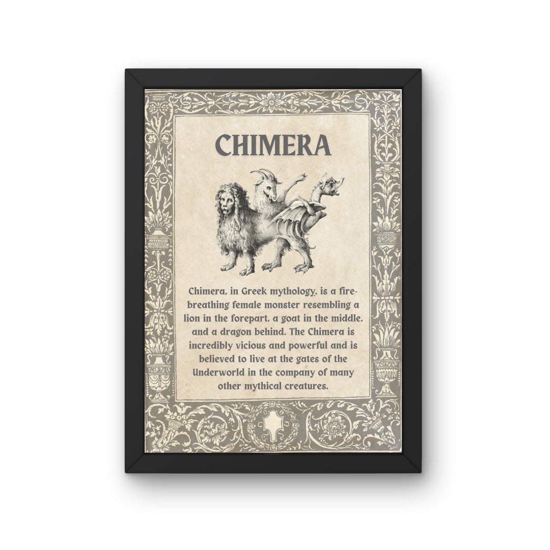 Chimera Mythical Creature A5,A4, A3 Unframed Poster Print, Vintage ...