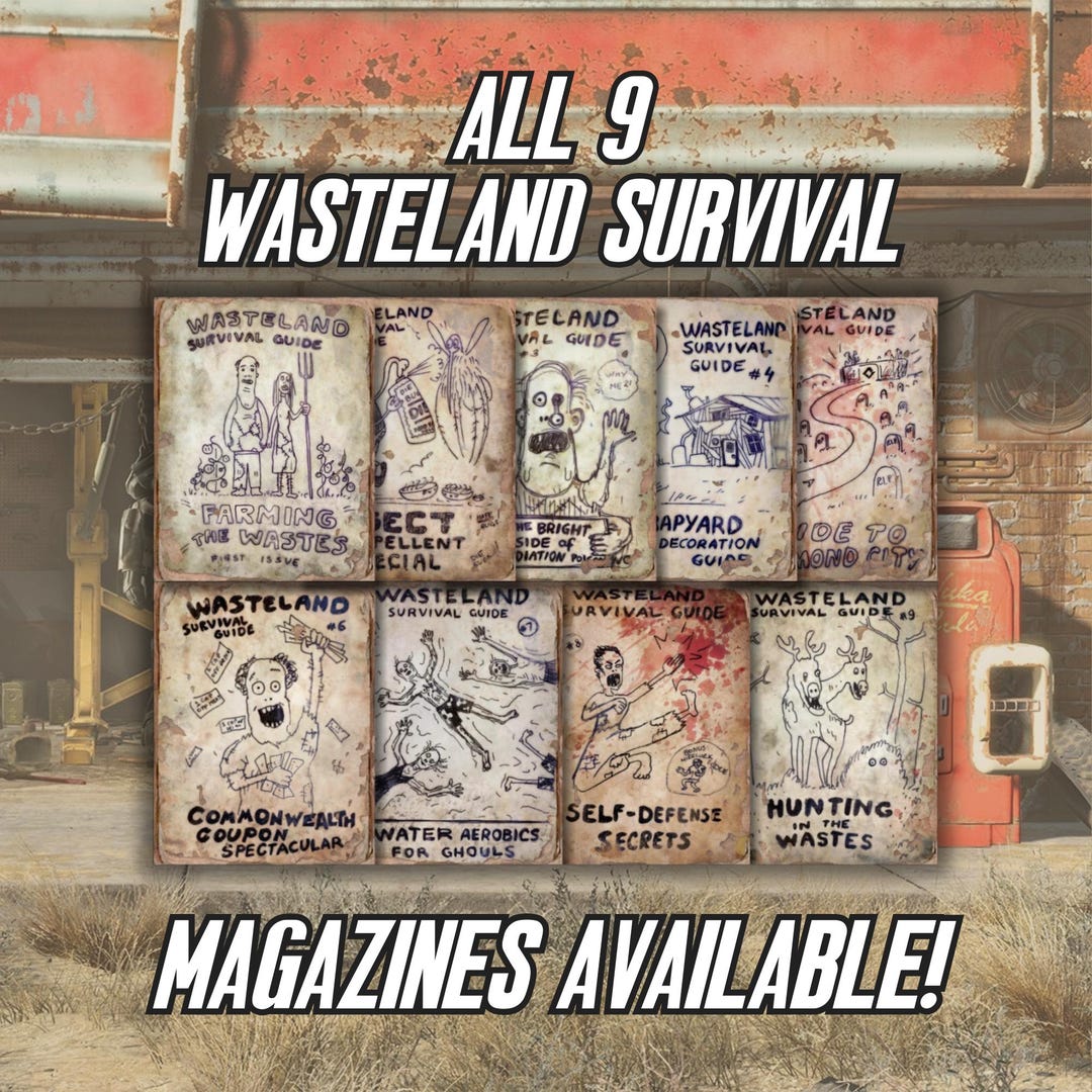 Wasteland Survival Guide Unframed Poster Print, Fallout 4 Magazines ...