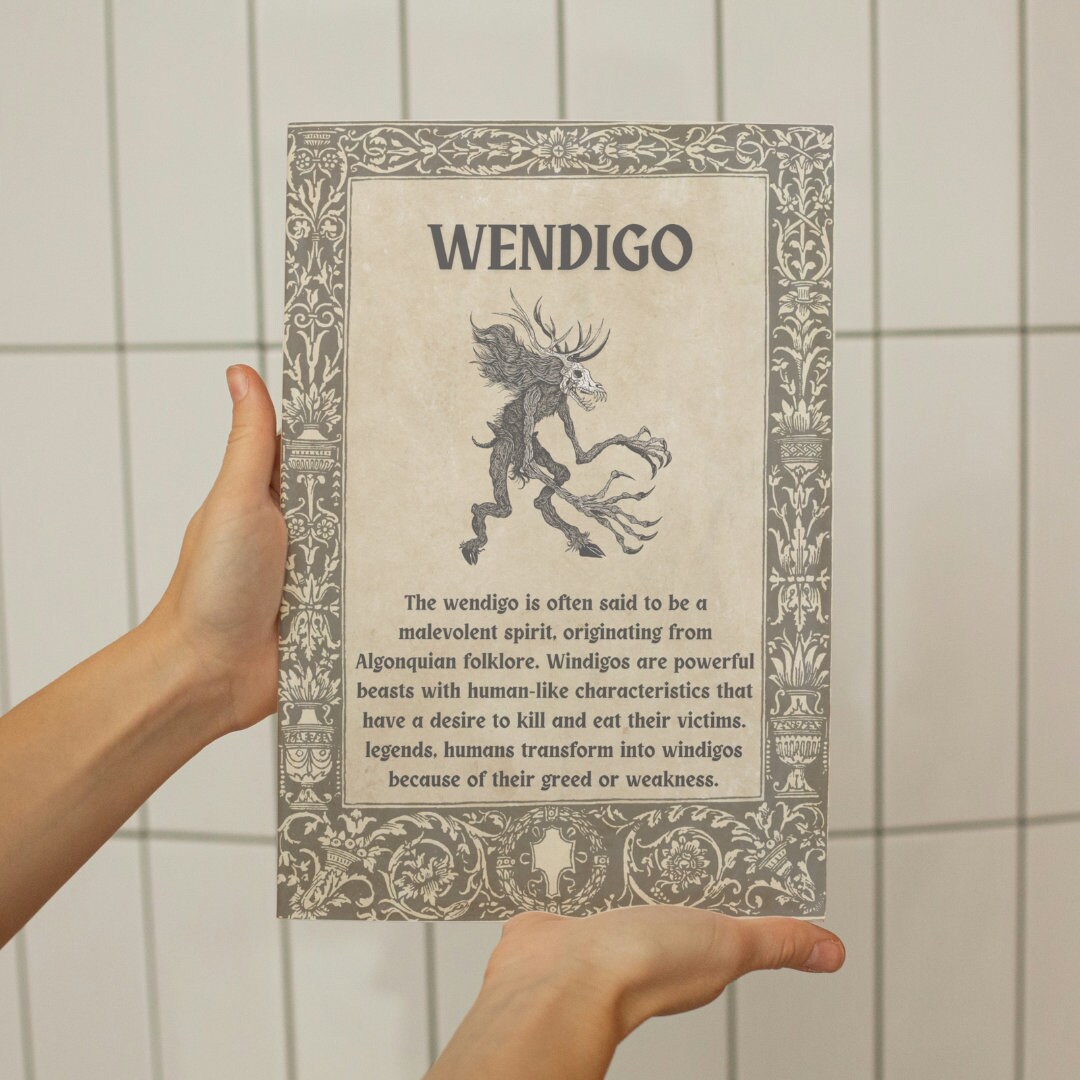 Wendigo Mythical Creature A5,A4, A3 Unframed Poster Print, Vintage ...