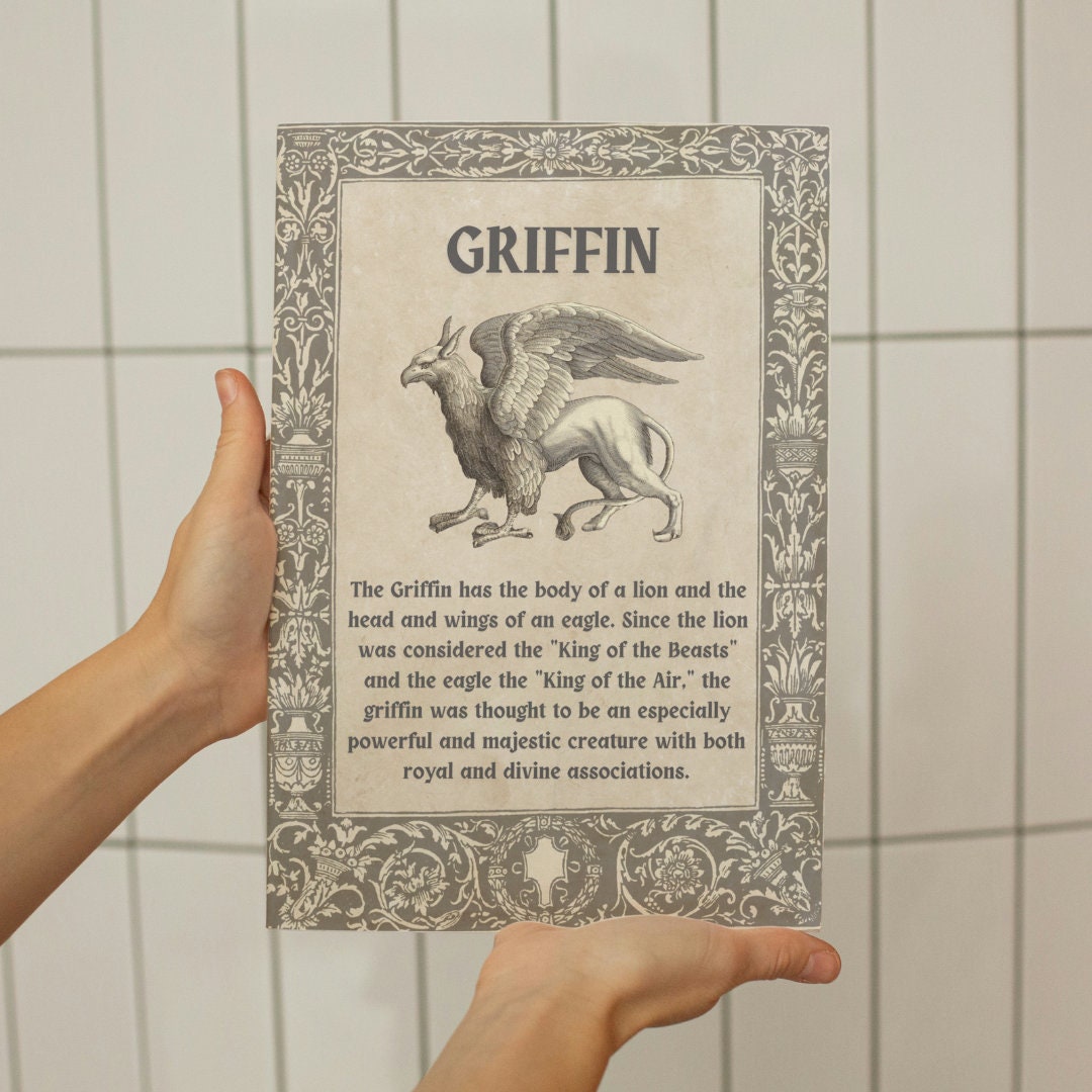 Griffin Mythical Creature A5,A4, A3 Unframed Poster Print, Vintage ...