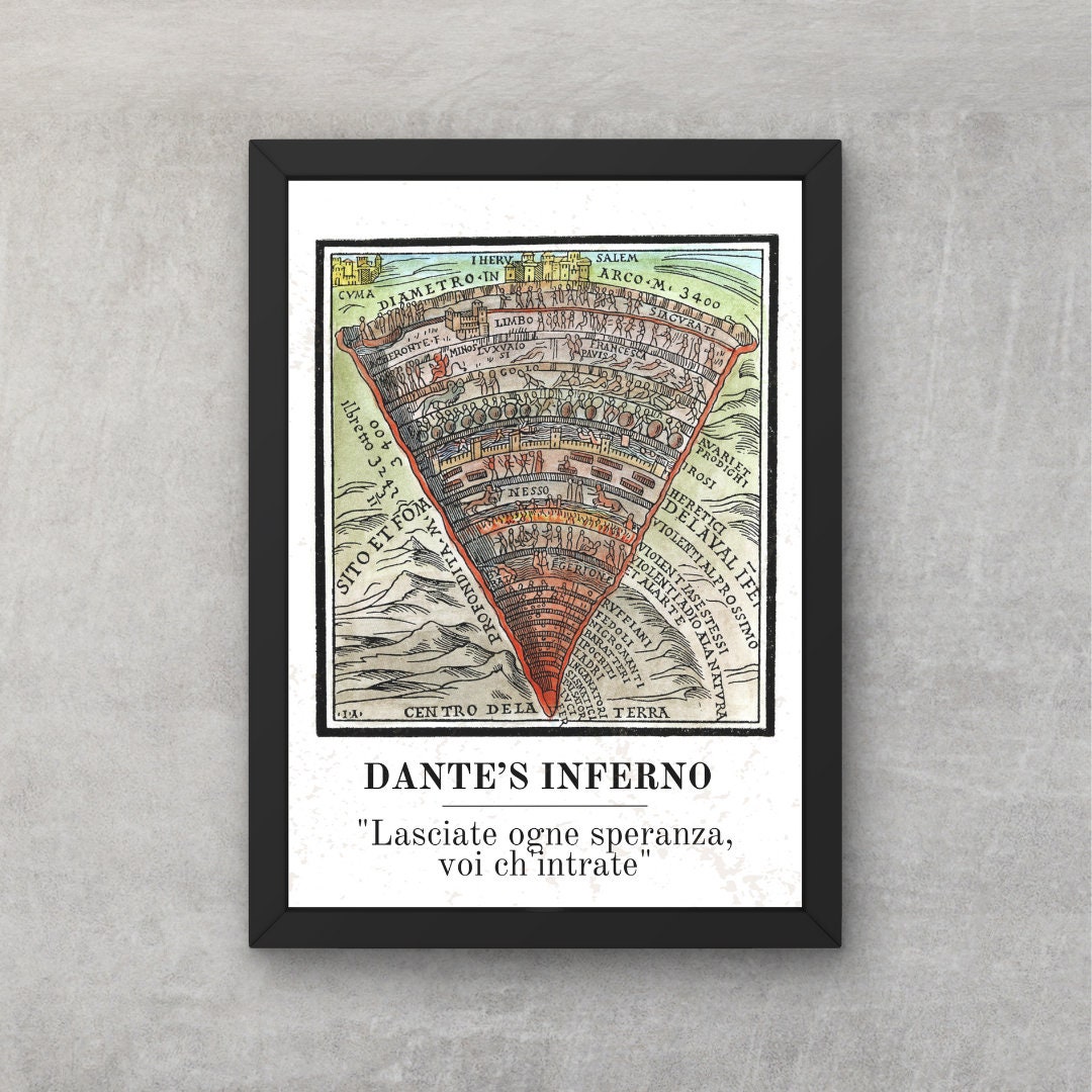 Dantes Inferno Poster Print, A5 A4 A3 Unframed Home Wall Decor, Gift ...