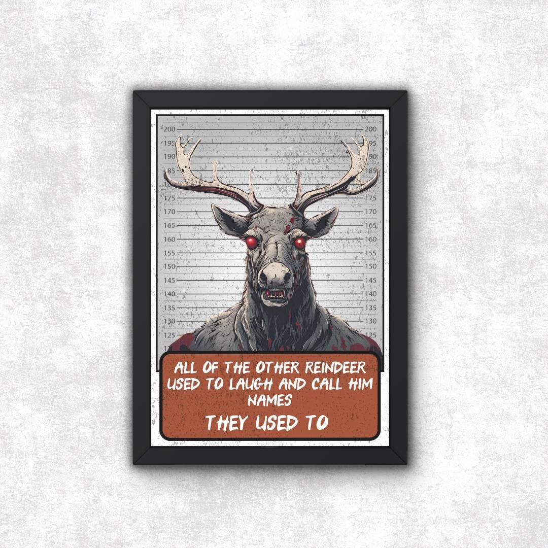 Evil Rudolph Unframed Poster Print, Horror Gothic Wall Art Decor ...
