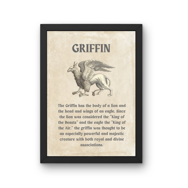 Griffin Mythical Creature A5,A4, A3 Unframed Poster Print, Vintage ...