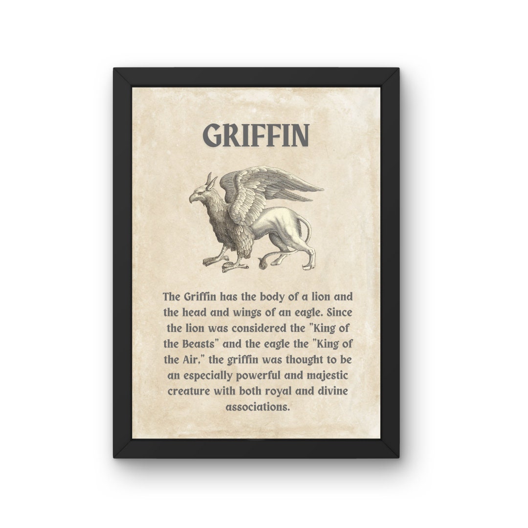 Griffin Mythical Creature A5,A4, A3 Unframed Poster Print, Vintage ...