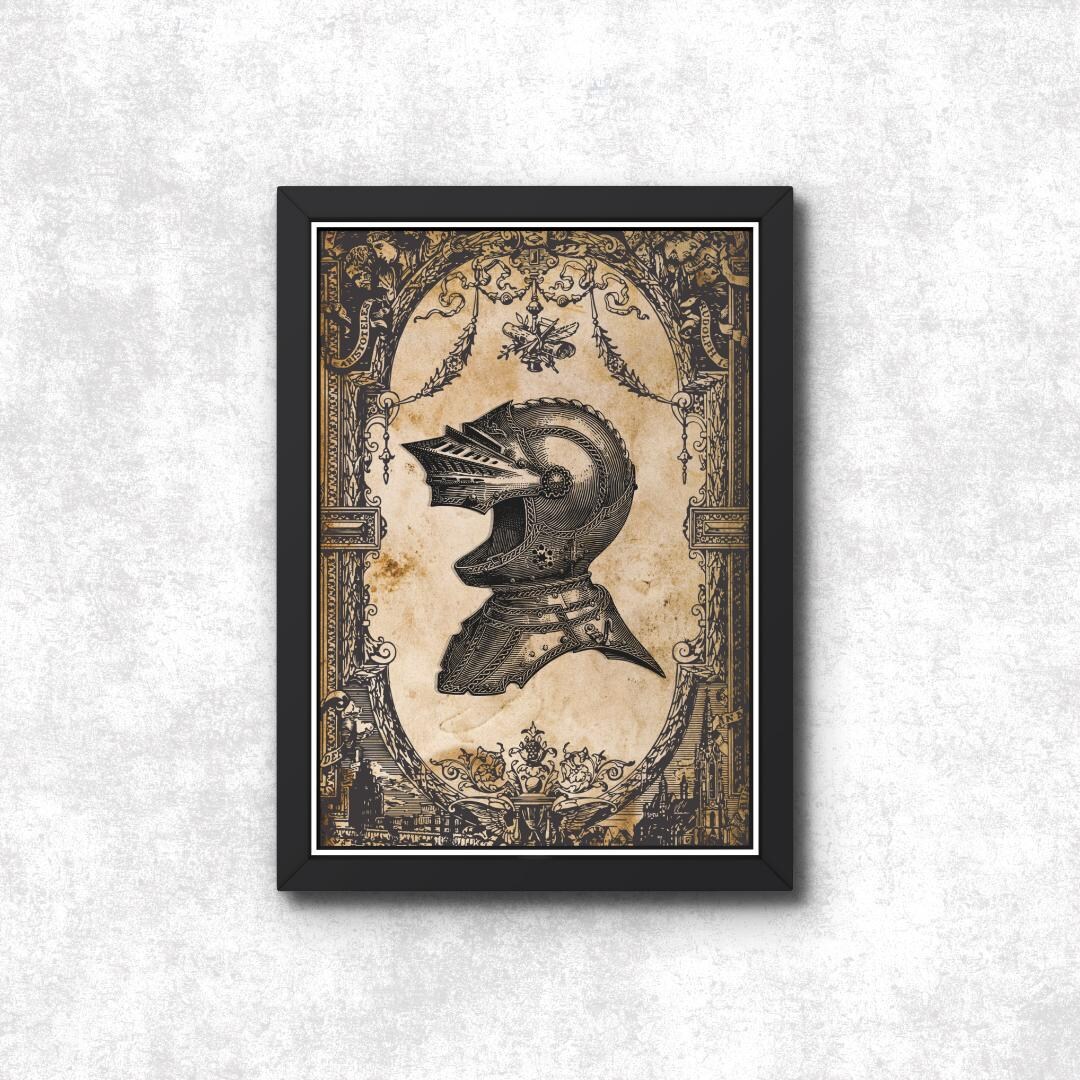 Medieval Soldier Armour Poster Print, Unframed Home Decor, Knight ...