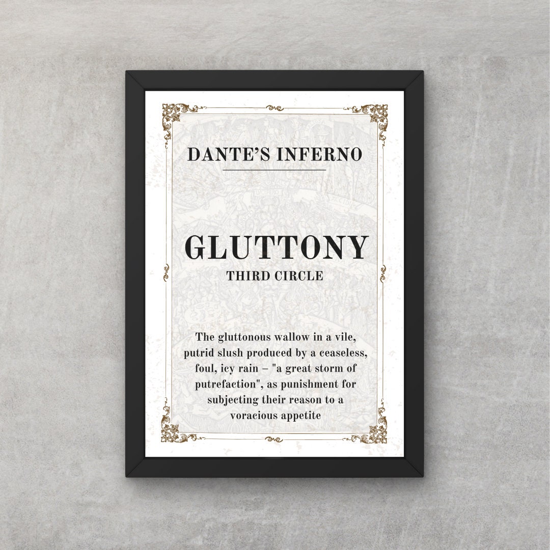 Dantes Inferno Gluttony Poster Print, A5 A4 A3 Unframed Home Wall Decor ...