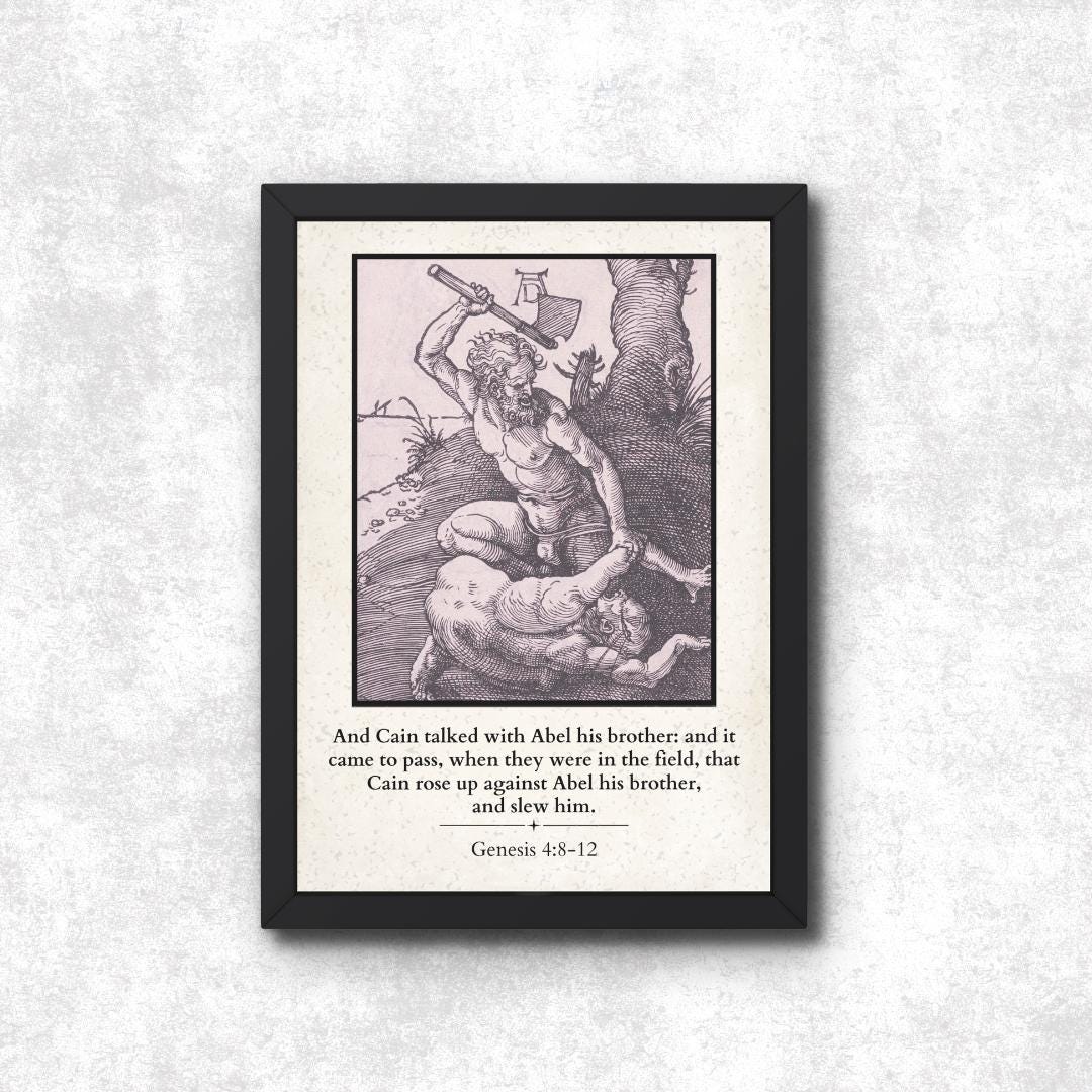 Cain and Abel Poster Print, Unframed Home Religious Wall Art Decor ...