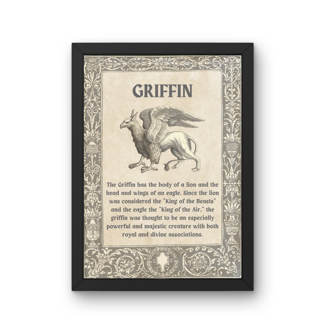 Griffin Mythical Creature A5,A4, A3 Unframed Poster Print, Vintage ...