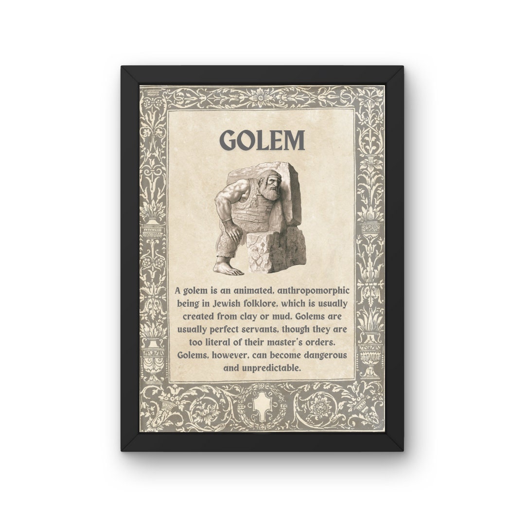 Golem Mythical Creature A5,A4, A3 Unframed Poster Print, Vintage Style ...