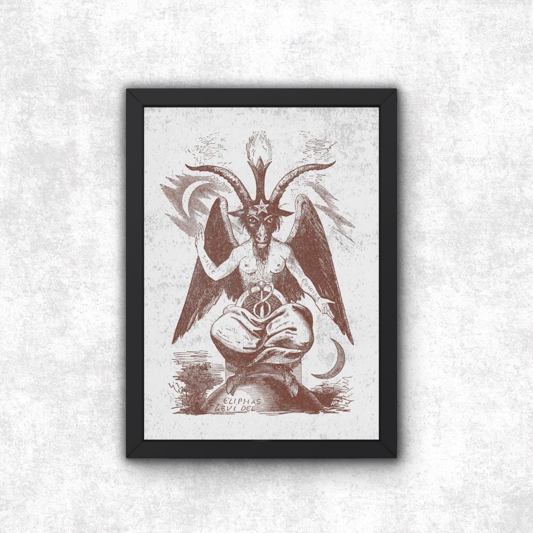 Baphomet Illustration Unframed Poster Print, Gothic Medieval Style Wall ...