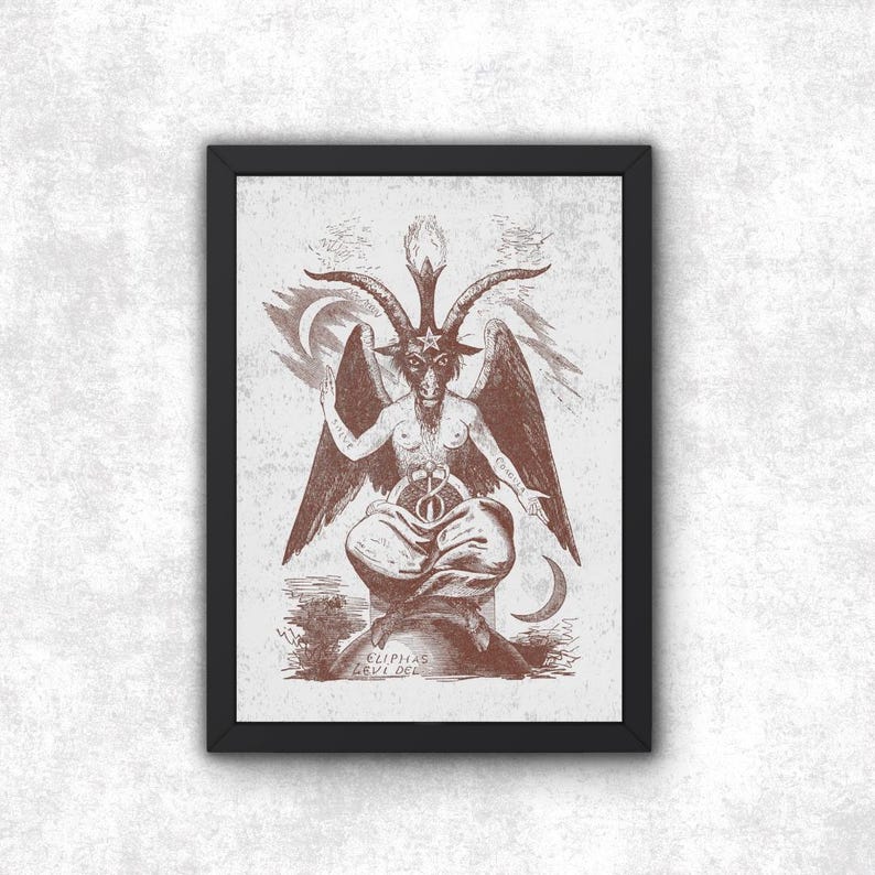 Baphomet Illustration Unframed Poster Print, Gothic Medieval Style Wall ...