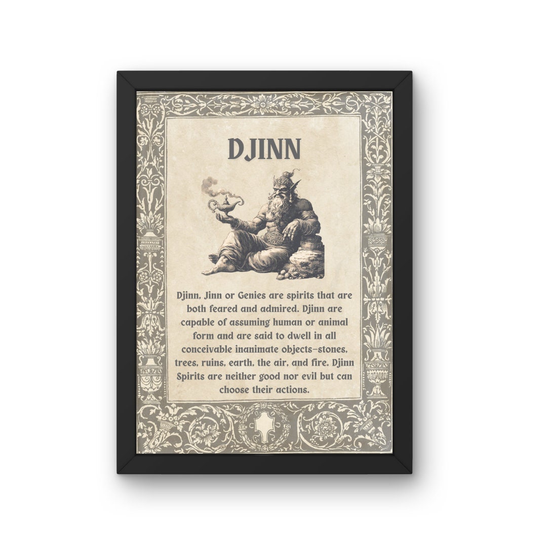 Djinn Mythical Creature A5,A4, A3 Unframed Poster Print, Vintage Style ...
