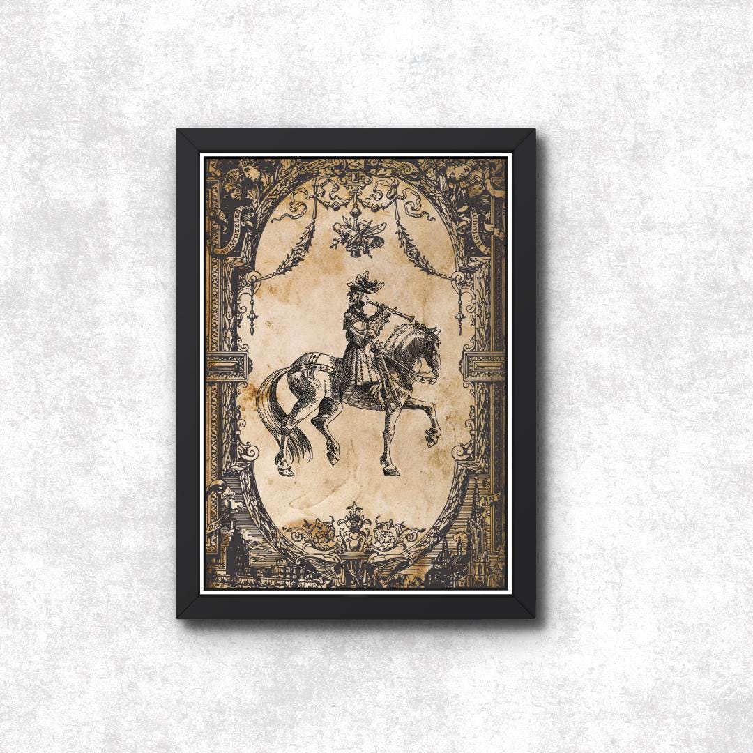 Medieval Knight Bard Poster Print, Unframed Home Decor, English Fantasy ...