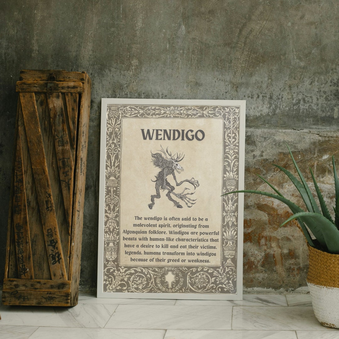 Wendigo Mythical Creature A5,A4, A3 Unframed Poster Print, Vintage ...