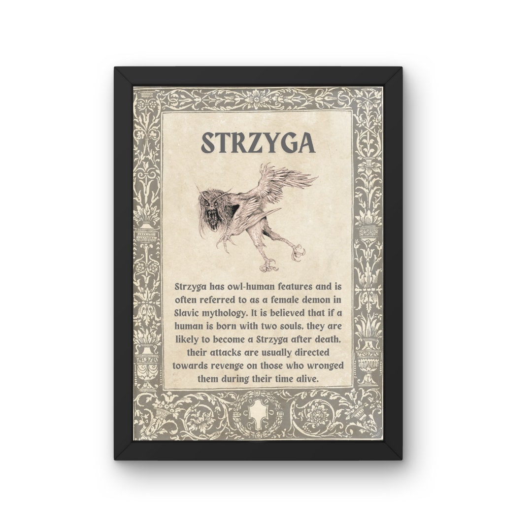 Strzyga Mythical Creature A5,A4, A3 Unframed Poster Print, Vintage ...