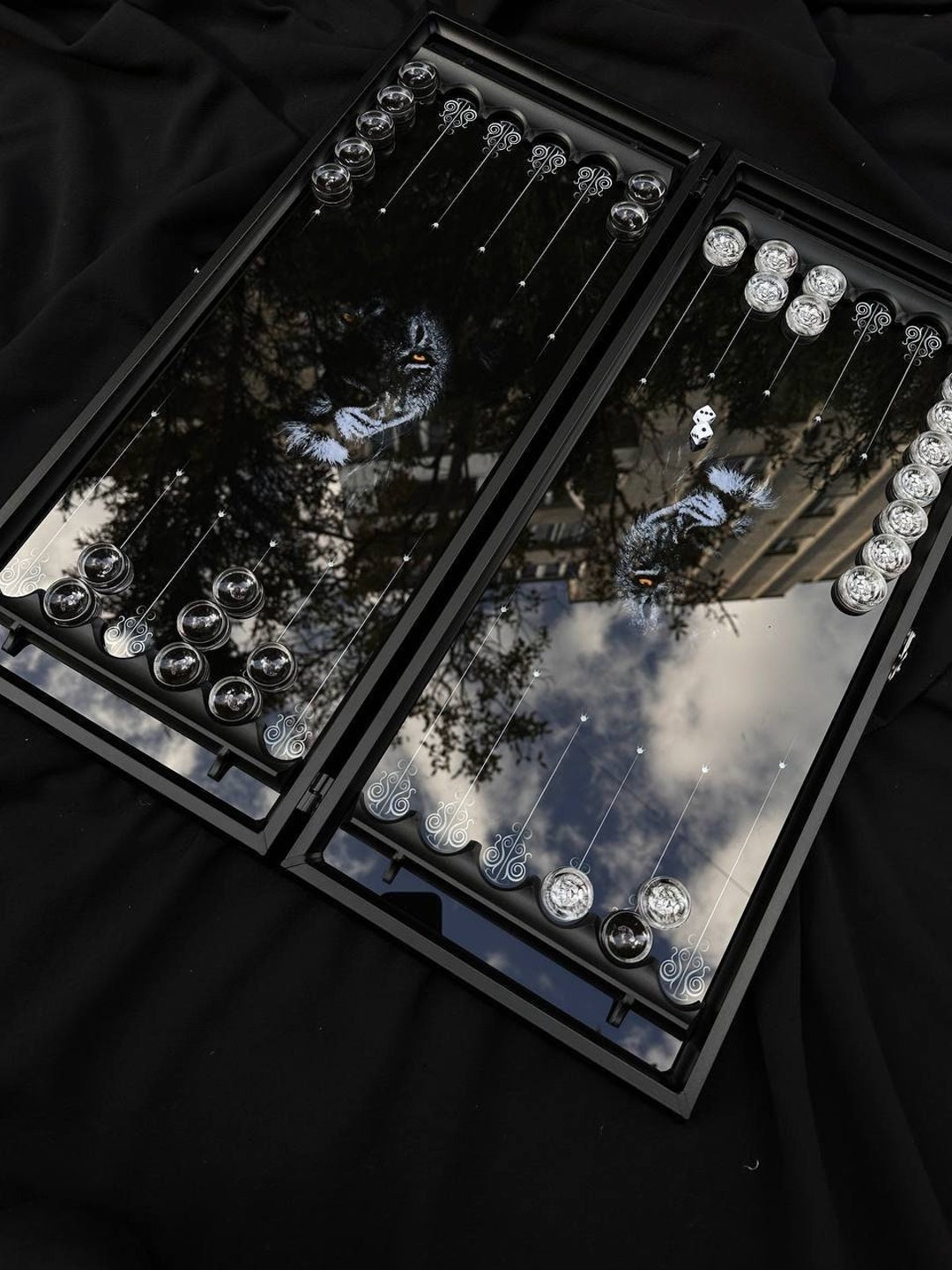 Luxury Glass Backgammon Set, Game Board LION Desigh, Exclusive ...
