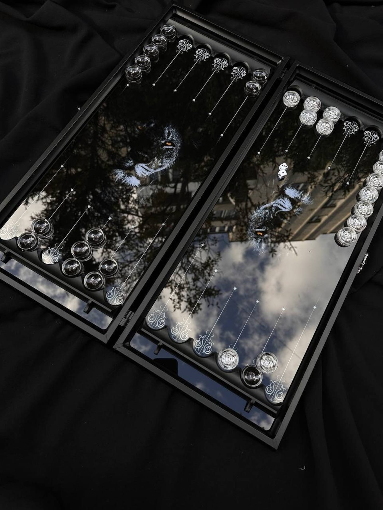 Luxury Glass Backgammon Set, Game Board LION Desigh, Exclusive ...