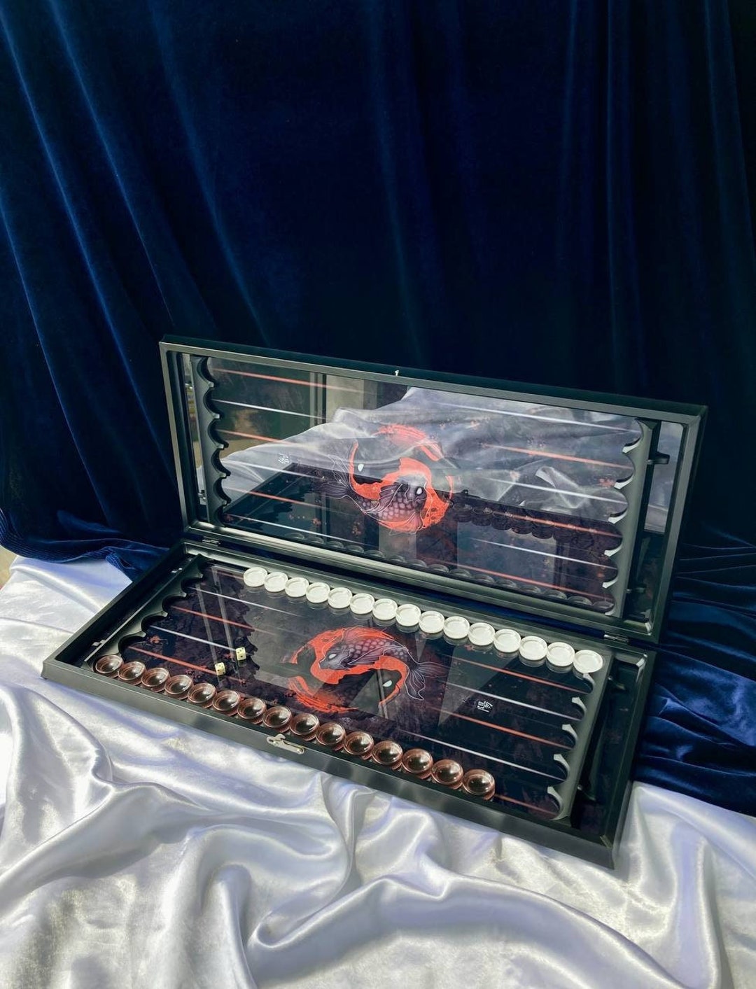 Stylized Glass Backgammon Set, Game Board Zodiak Desigh, Pisces ...