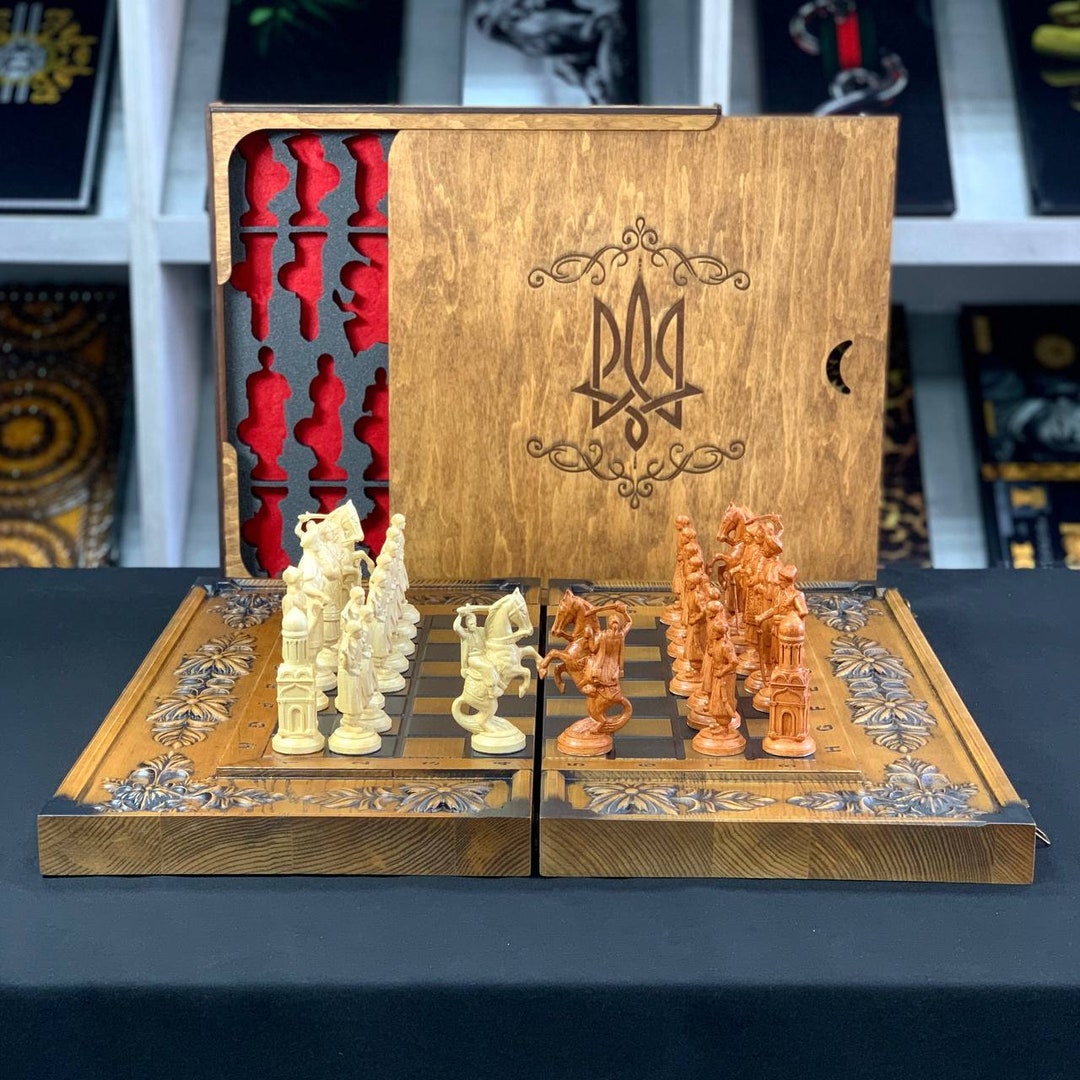 Exclusive Handmade Wood Chess, Checkers & Backgammon Set, Unique Game ...