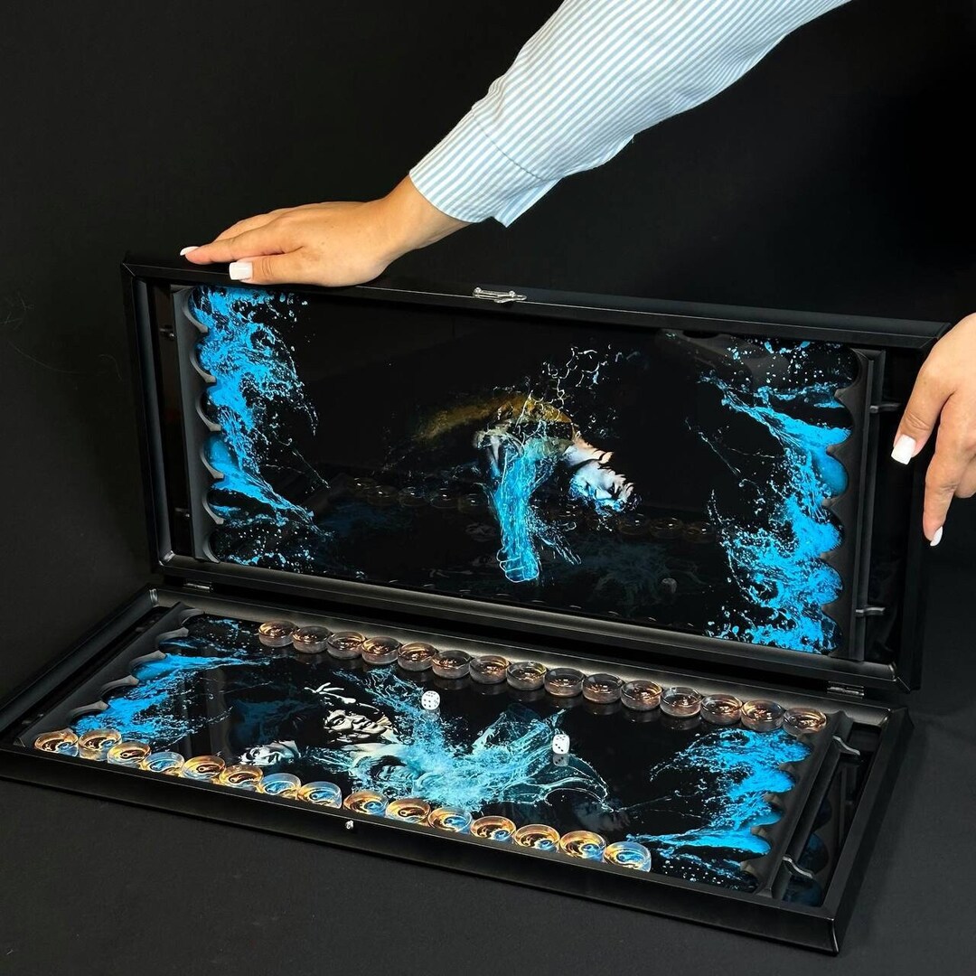 Glass Backgammon Set for Fans of Hand-to-hand Combat, Game Board ...