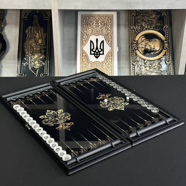 Luxury Glass Backgammon Set, Game Board LION Desigh, Exclusive ...