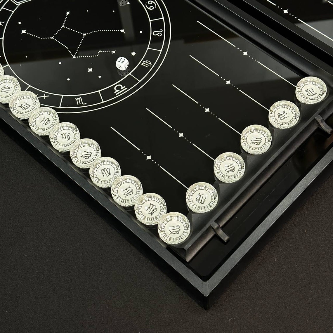 Tempered Glass Backgammon Set, Game Board Zodiac Virgo, Tabletop Game ...
