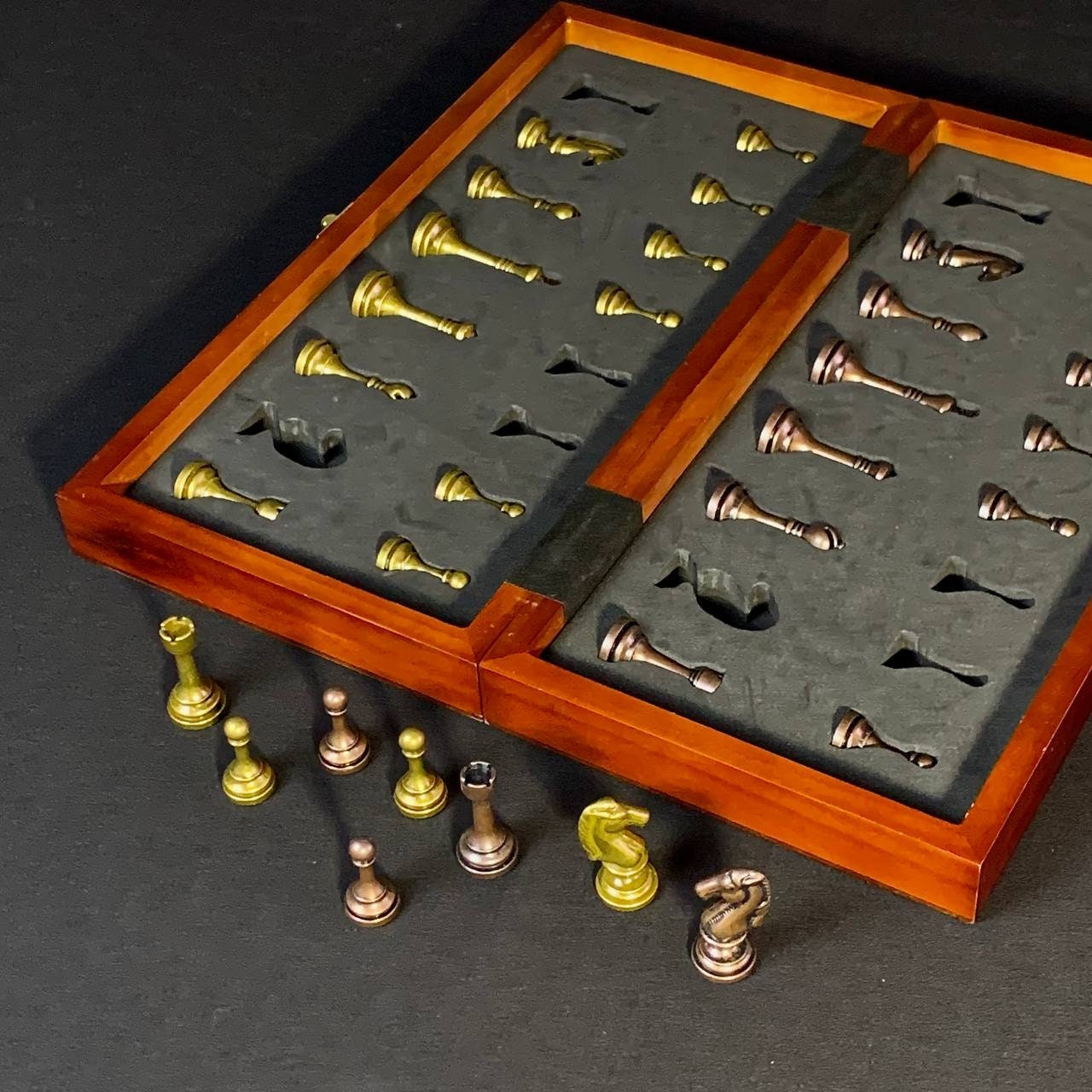 Chess Set With Metal Pieces, Chess Board, Gift Idea, Travel Chess Set ...