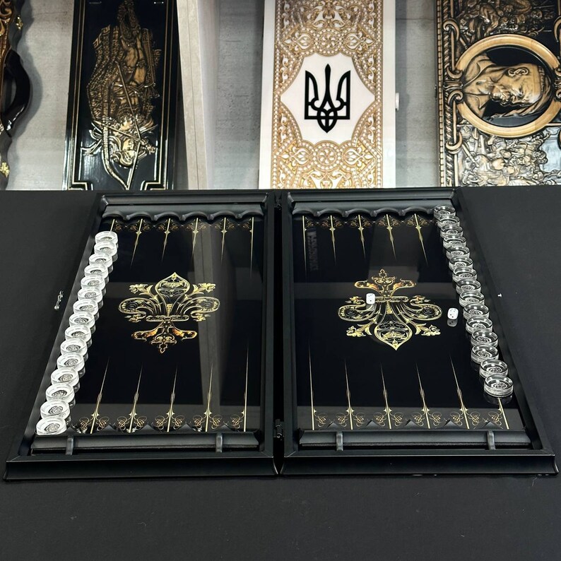 Luxury Glass Backgammon Set, Game Board LION Desigh, Exclusive ...