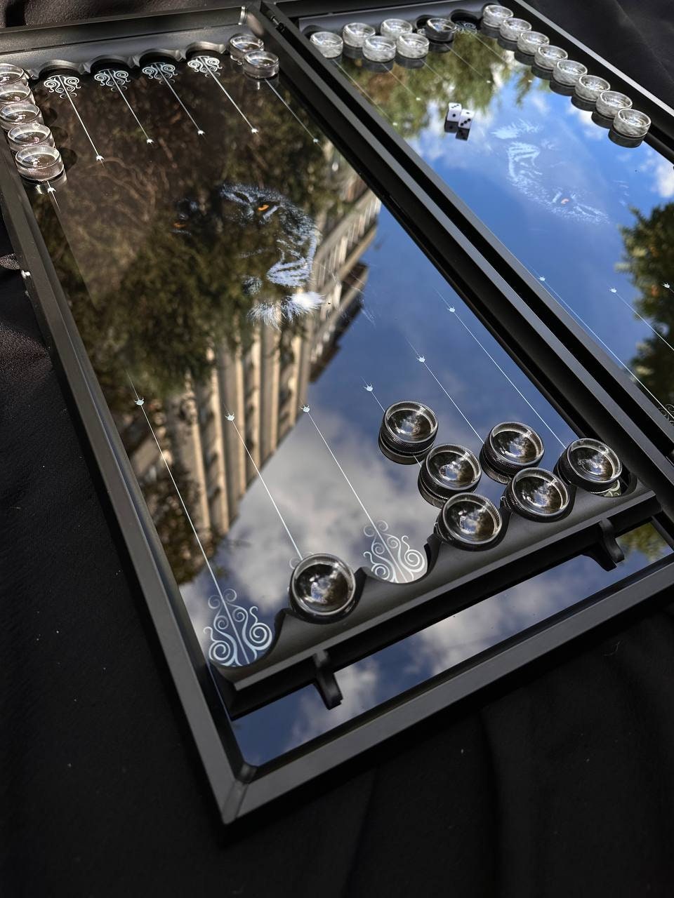 Luxury Glass Backgammon Set, Game Board LION Desigh, Exclusive ...