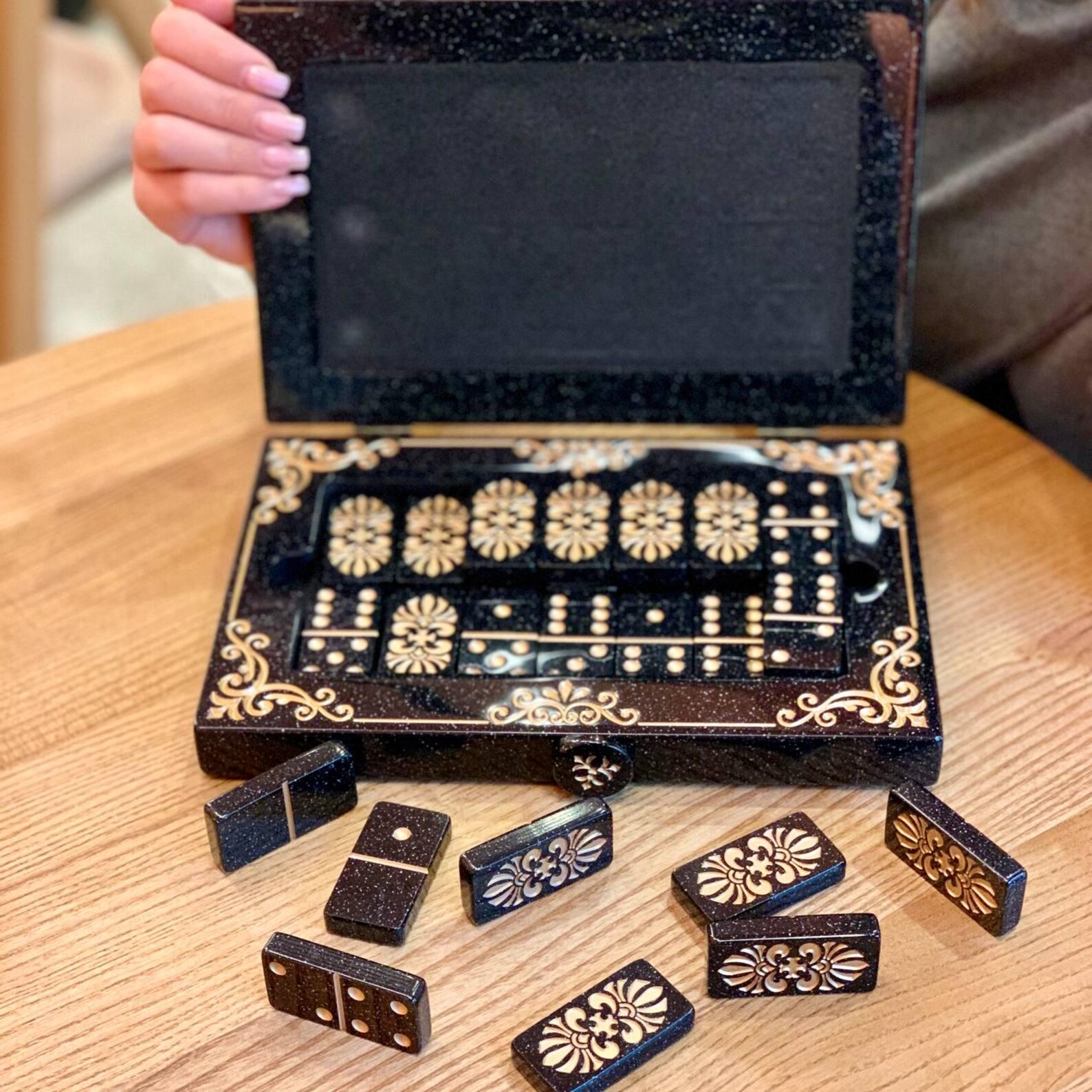 Acrylic Stone&jewelry Resin Dominoes, Tabletop Game, Family Night Game ...