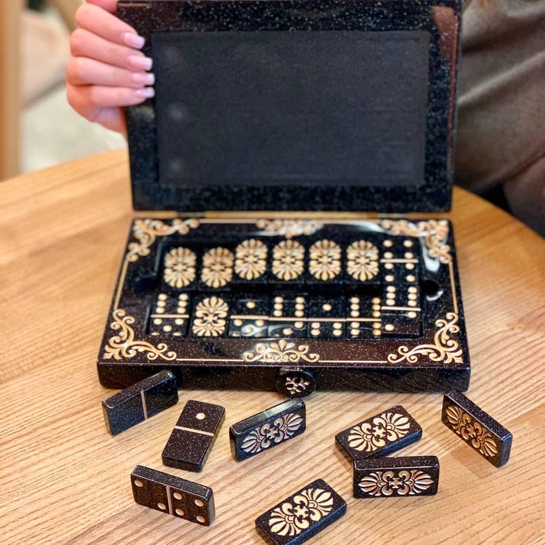 Acrylic Stone&jewelry Resin Dominoes, Tabletop Game, Family Night Game ...