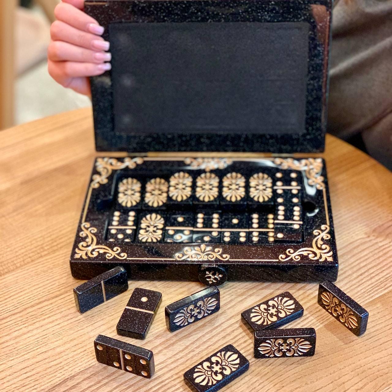 Acrylic Stone&jewelry Resin Dominoes, Tabletop Game, Family Night Game ...