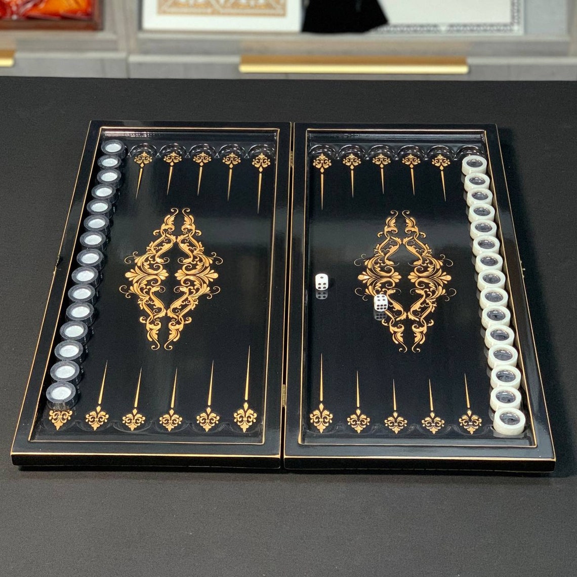 Classic Wooden Backgammon Set, Exclusive Game Board, Wood Home Decor ...